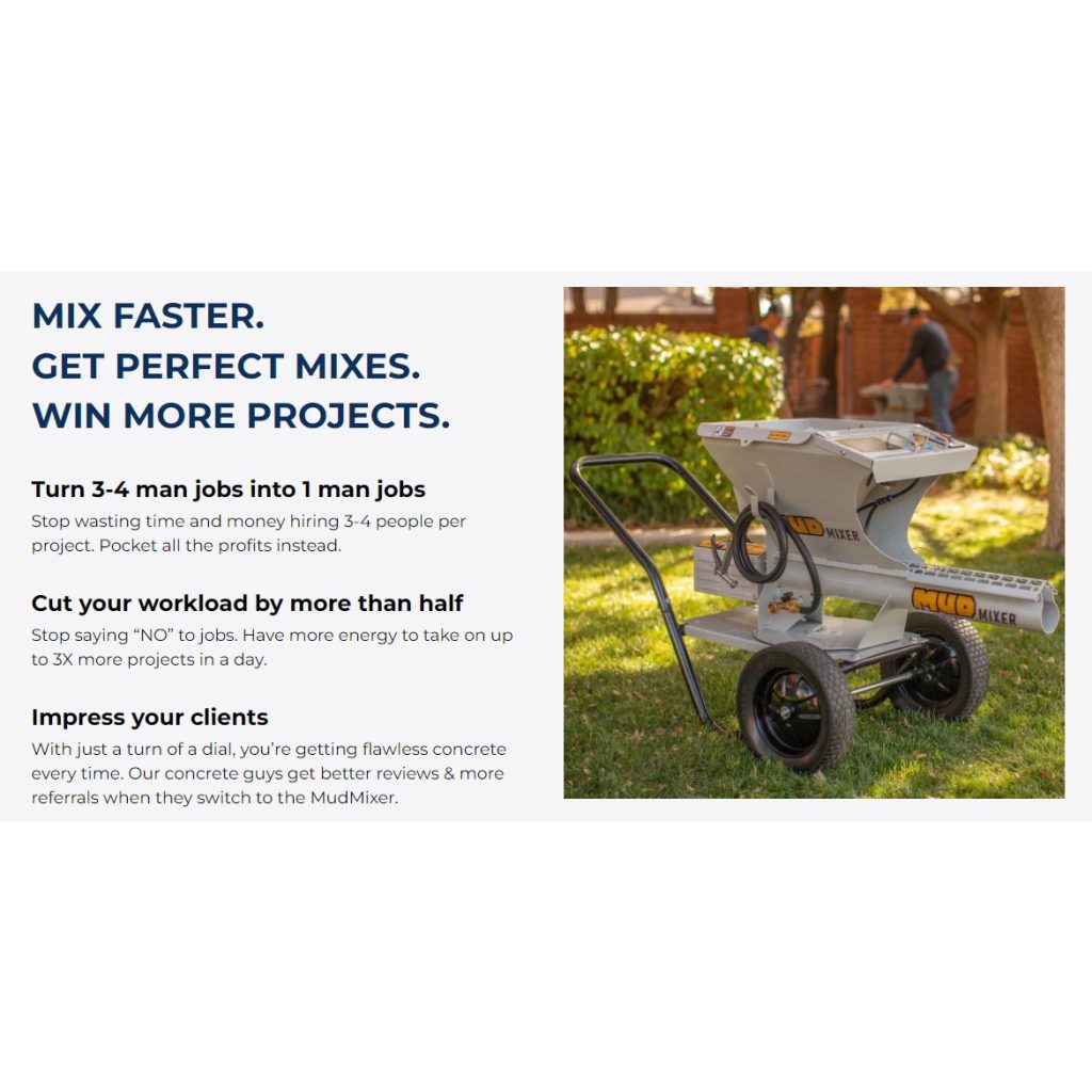 MudMixer Portable Concrete Mixer (Concrete Only) | Heavy Duty ...
