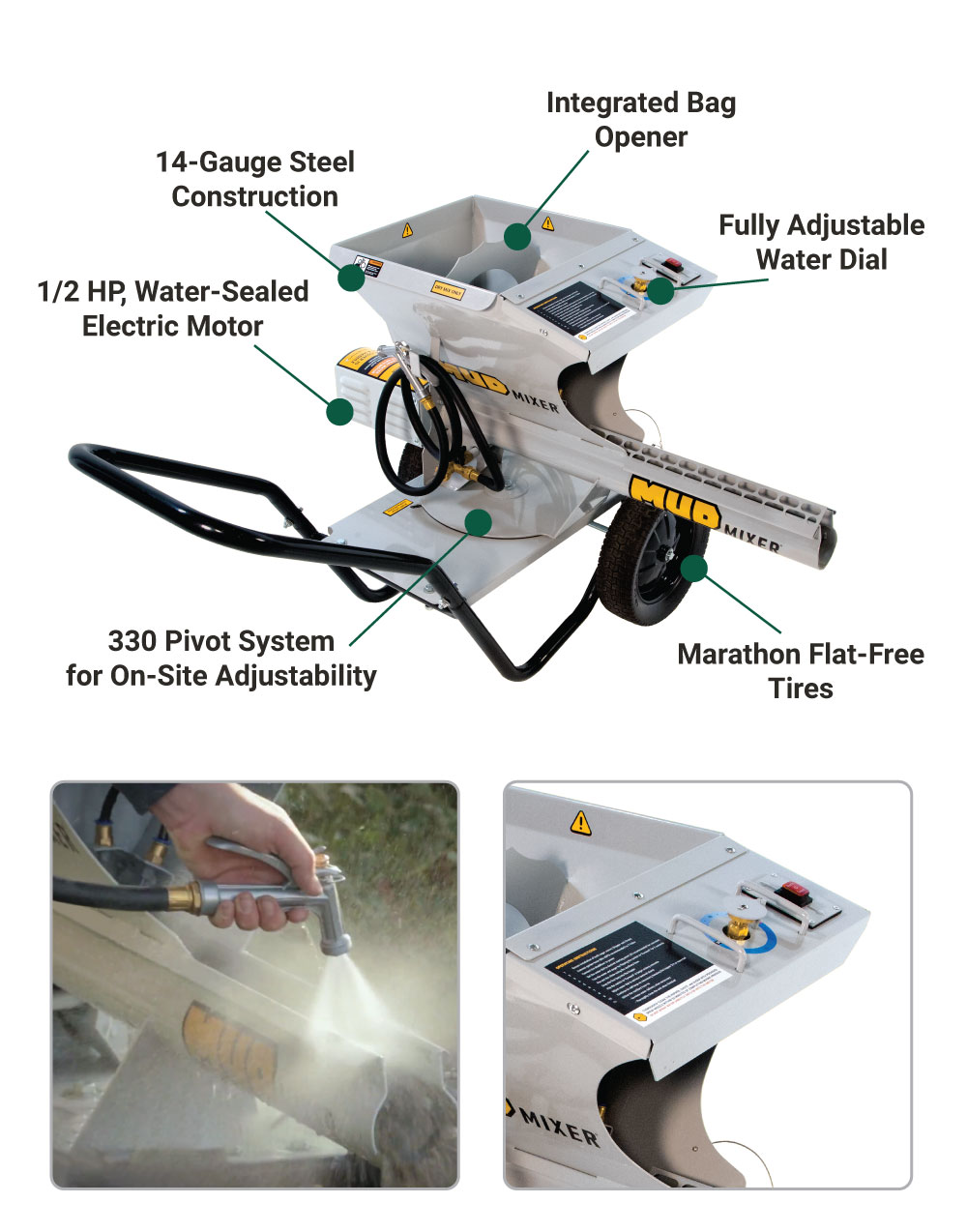 MudMixer Portable Concrete Mixer (Concrete Only) | Heavy Duty ...
